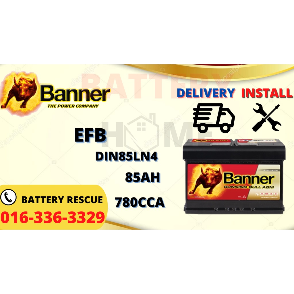 (Installation Included)Bateri Kereta Car Battery DIN80/DIN85/85 AH BANNER EFB CONTINENTAL ...
