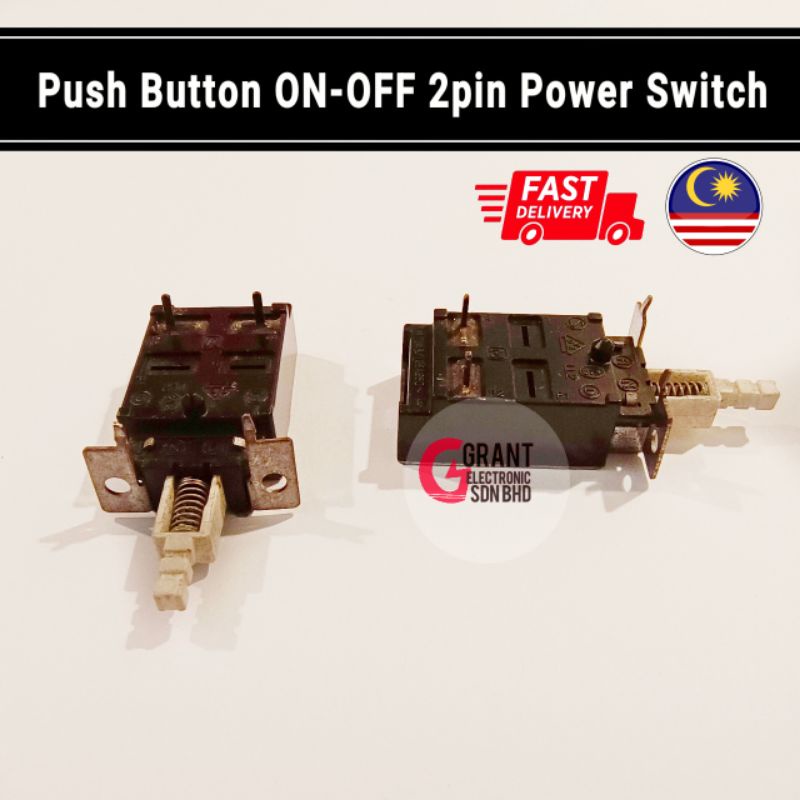 Push Button On Off Switch 2pin Latching Power Switch | Shopee Malaysia
