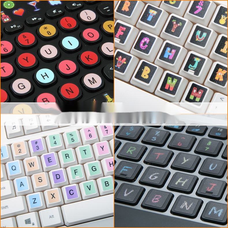 Universal Desktop Computer Keyboard Sticker English Alphabet Cartoon ...