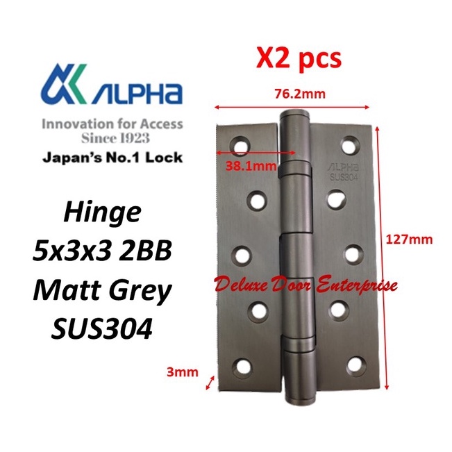 Alpha Hinge 5x3x3 2BB / SUS304 Hinge / Hinge / 5 inch hinge / 5'' hinge ...