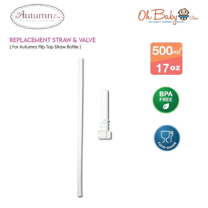Autumnz Replacement Straw & Valve For Flip Top Straw Bottle 500ml/650ml ...