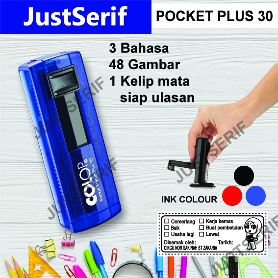 Ulasan Cop self inking pocket ulasan stamp hadiah cikgu jimat masa guru ...