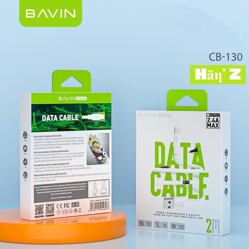 BAVIN CB130 2.4A Fast Flexible High Speed Data Cable Wire 1/2/3 Meters ...