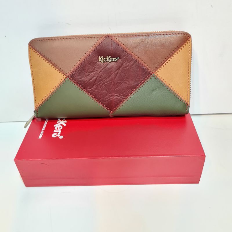 Kickers genuine leather mix colour ladies long purse (KIC 0120A/B ...