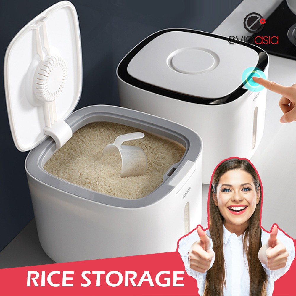 Promotion ! [5kg/10kg] Lifestyle Kitchen Rice Storage Box Bucket Cereal Dry Food Keepers Box ...