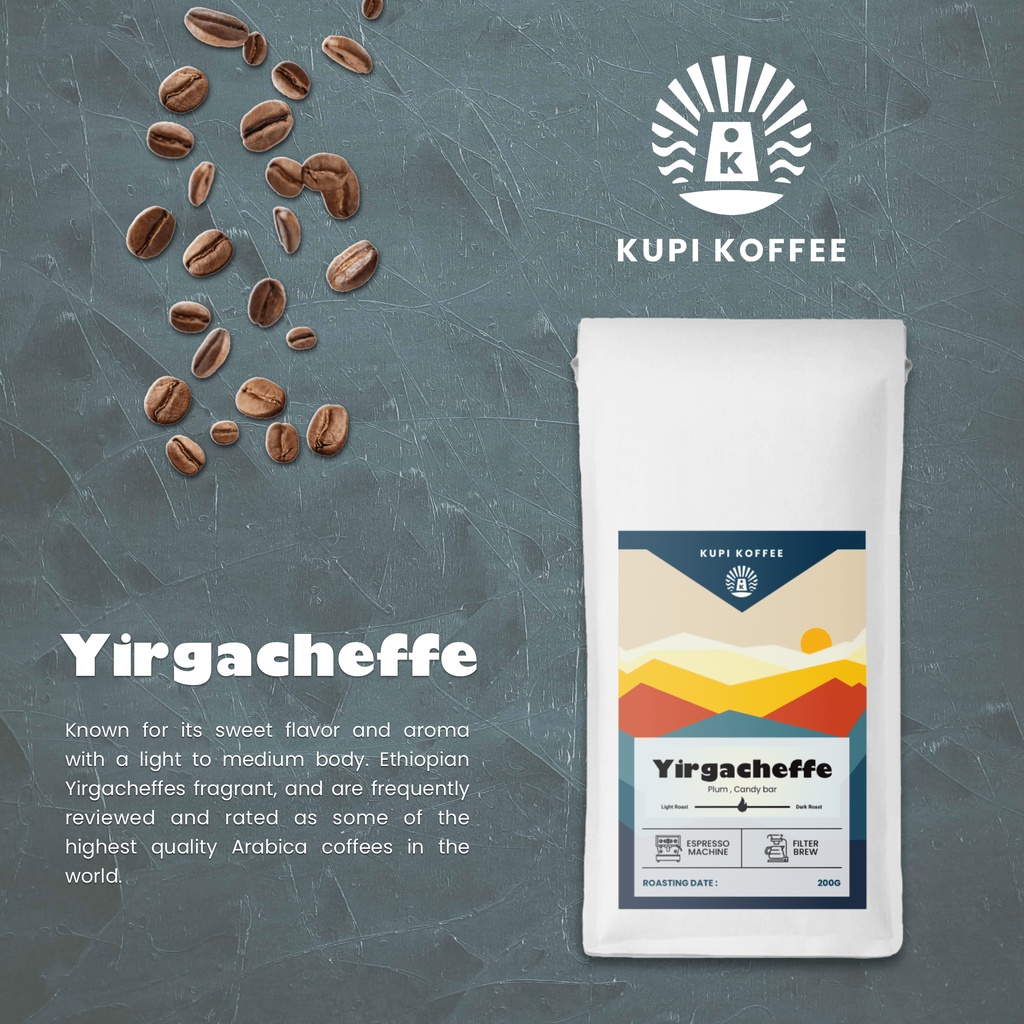 【HALAL】Kupi Koffee Single Origin Ethiopia Yirgacheffe Roasted Coffee ...