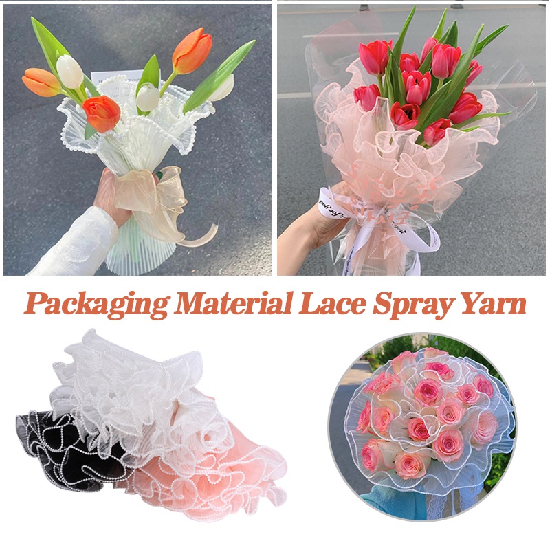 Ready Stock Doorgift Wrapping Korean Wave Yarn Flower Bouquet Packaging