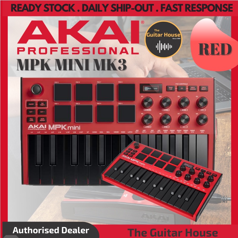 Akai Professional MPK Mini MK3 25-key Keyboard Controller - Red (MPK ...