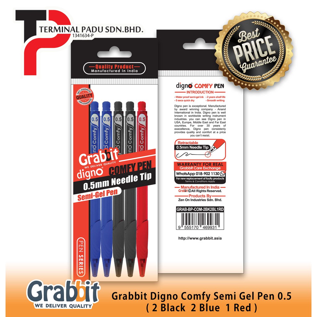 Grabbit Digno Comfy Semi Gel Pen (0.5mm) | Shopee Malaysia