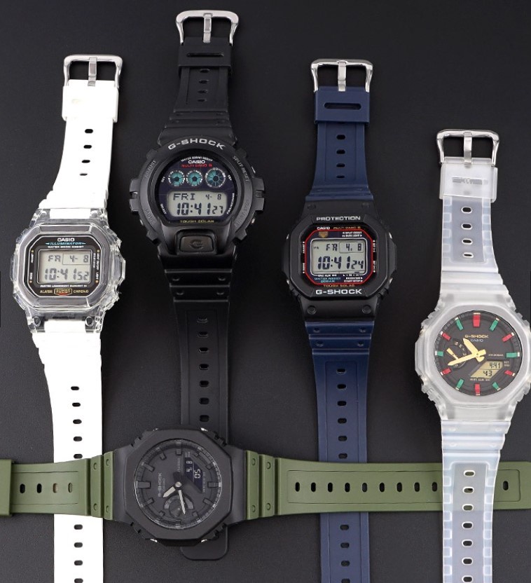 Black Buckle Tali Jam G shock DW5600 DW6900 GA2100 TPU Tali Jam strap G ...