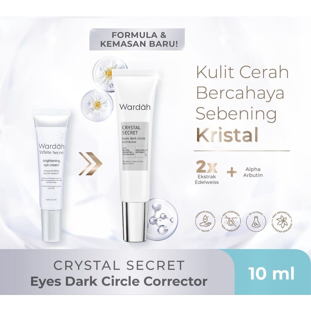 Wardah Crystal Secret Eyes Dark Circle Corrector 10mL / Wardah White ...