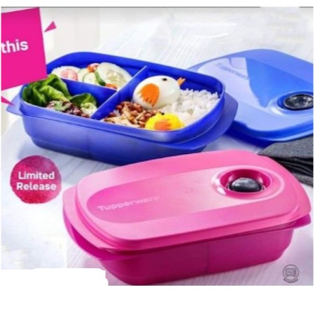 (💥NEW Ready Stock💥)Tupperware Preheatable Divided Lunch Box 1L (Blue ...