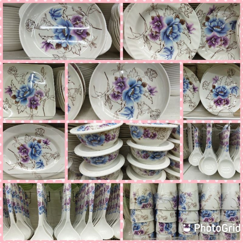 SET PINGGAN MANGKUK PLASTIK MELAMINE BERCORAK GELAS PLASTIK SUDIP ...