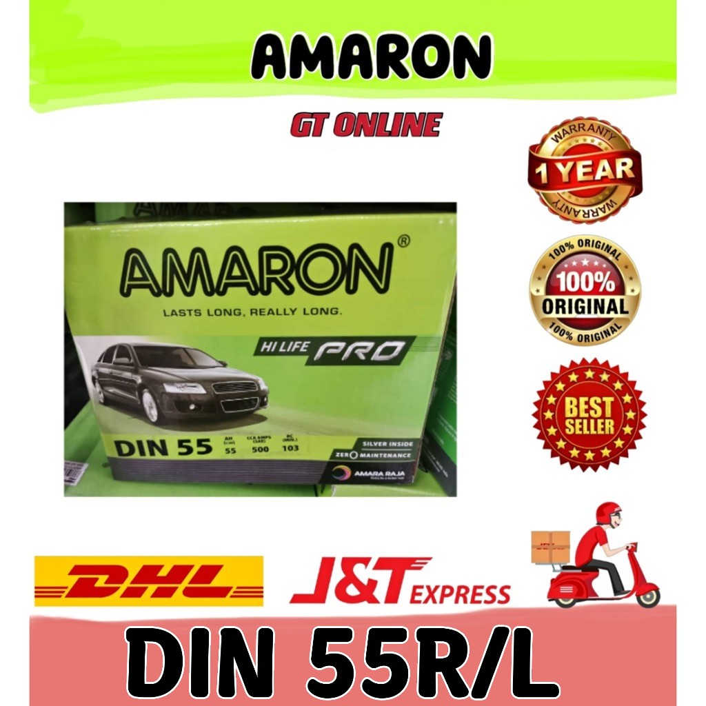 [ DIN55R | DIN55L | DIN55 | LN2 ] Amaron Hi-life PRO | Car Battery ...