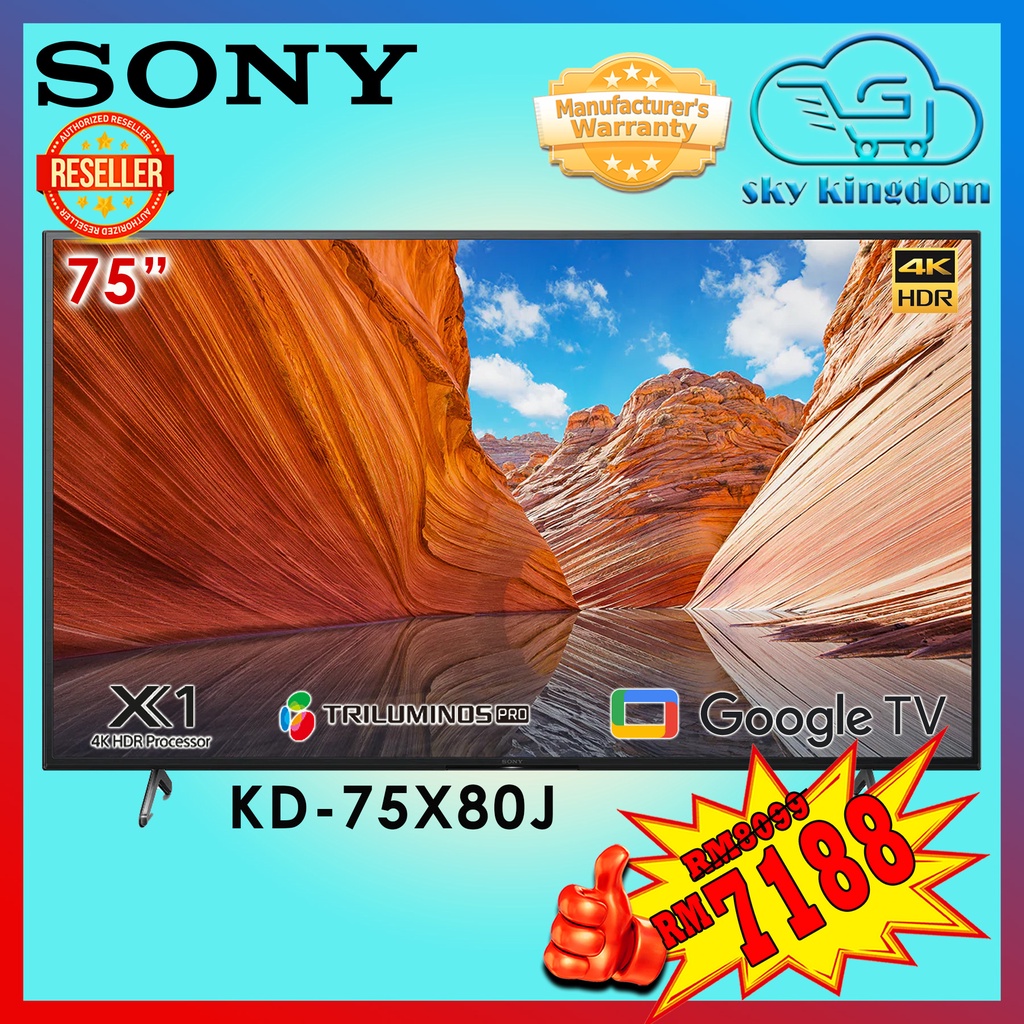 SONY 75" KD-75X80J X80J | 4K Ultra HD | High Dynamic Range (HDR ...
