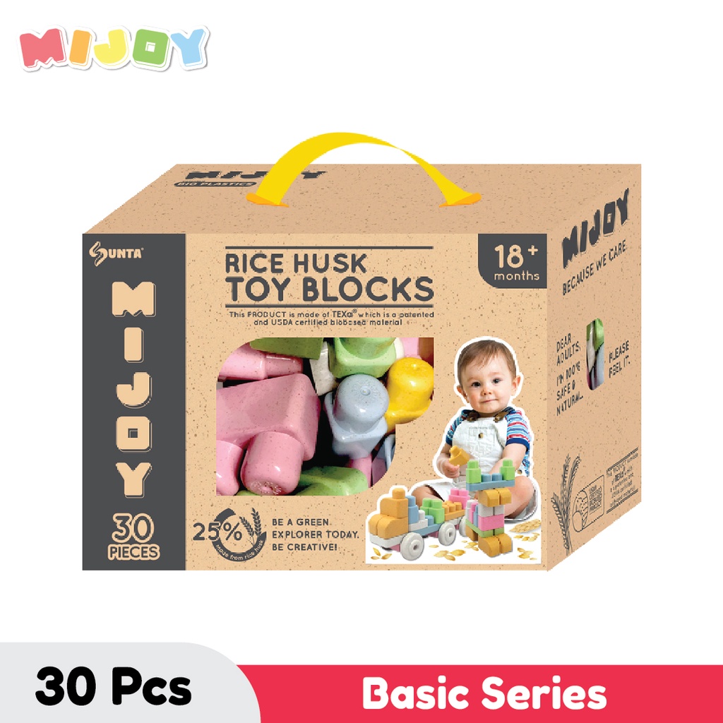 【Ready Stock】Mijoy Rice Husk Toy Blocks (30pcs) | Shopee Malaysia