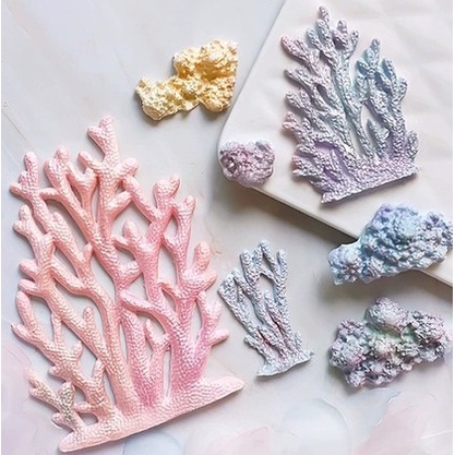 Marine coral Ocean Reef chocolate silicone mold 海洋珊瑚海草礁石巧克力翻糖模具 ...