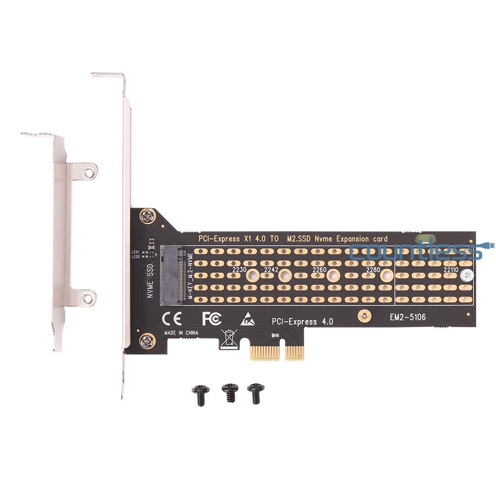 Countless-EM2-5106 SSD M.2 to PCI-E 1x Riser Card for M-Key NVME/B-Key ...