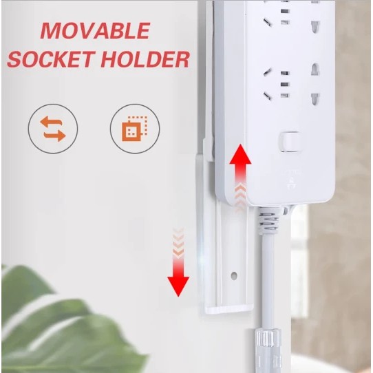 Wall Mount Socket Extension Power Plug Sticker Router Modem Panel ...
