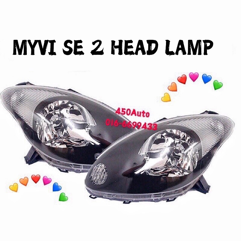 PERODUA MYVI SE2 HEAD LAMP 2005-2010 SMOKE BLACK SET /OSRAM H4 12V 60 ...