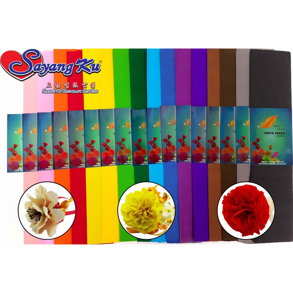 (Hot)Kertas Crepe / Crepe Paper (10pcs/pkt) (GoldLeaf) | Shopee Malaysia