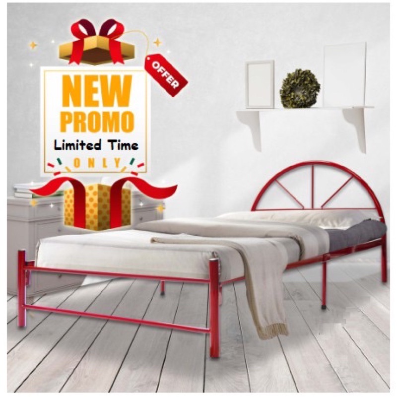 [RANDOM DESIGN/COLOR] POWDER COAT METAL BED FRAME SINGLE SIZE SINGLE ...