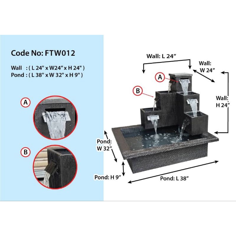 water fountain(fiber waterfall) | Shopee Malaysia