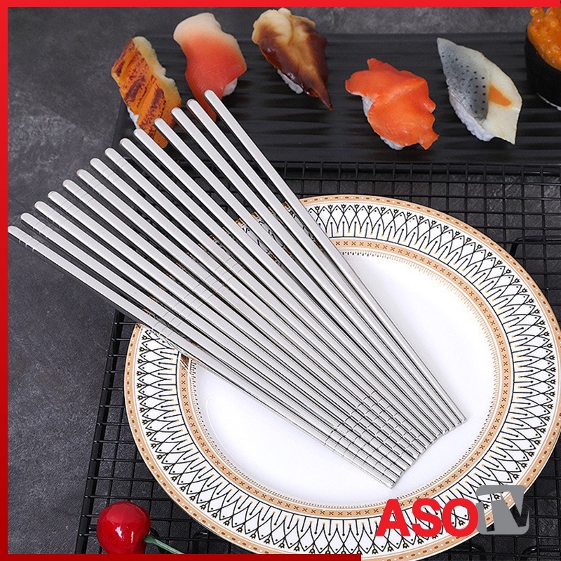ASOTV® 1 Pair Stainless Steel Chop Stick (23.5cm) 1201 Chopstick Set ...