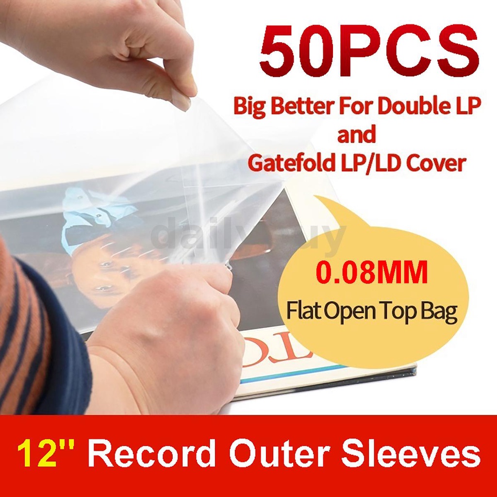 50PCS OPPGel Recording Protective Sleeve for Turntable Player LP Vinyl ...