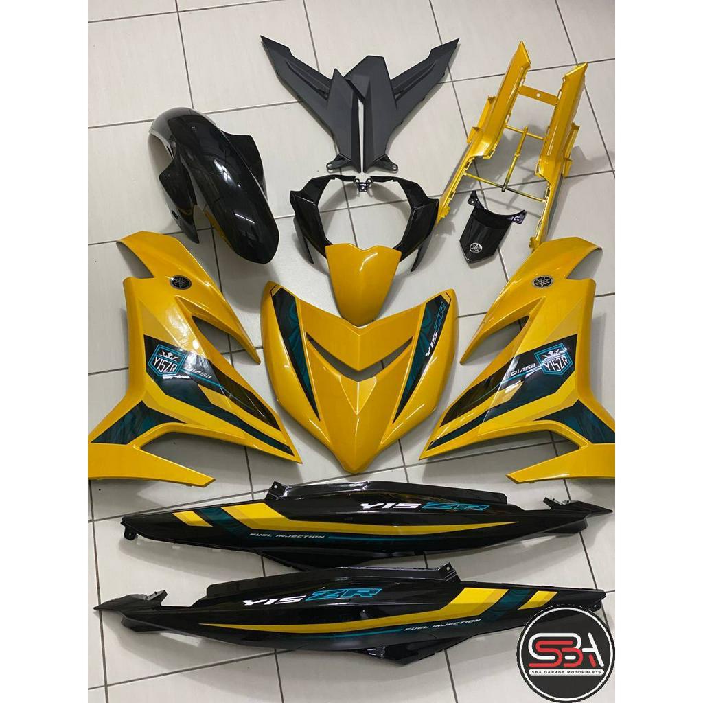 COVERSET BODYSET ORIGINAL VELOZI TANAM SET Y15 Y15ZR YSUKU V1 V2 YELLOW KUNING 2023 DESIGN ...