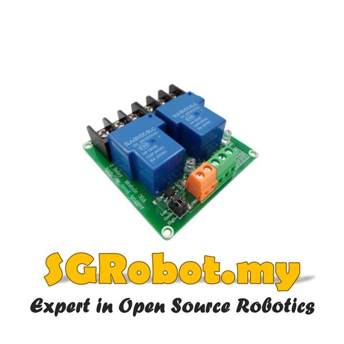 2 Channel DC 5V Relay Module 30A optocoupler isolation module High and Low Level Trigger Relay ...