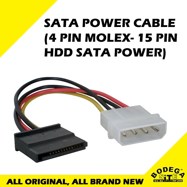 SATA POWER CABLE (4 PIN MOLEX- 15 PIN HDD SATA POWER) | Shopee Malaysia