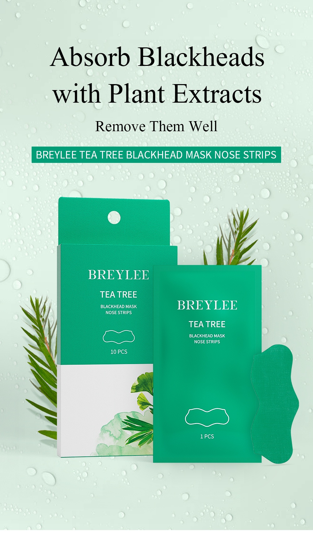 BREYLEE Blackhead Removal Nose Strips Skincare Peeling Off Nose Mask ...