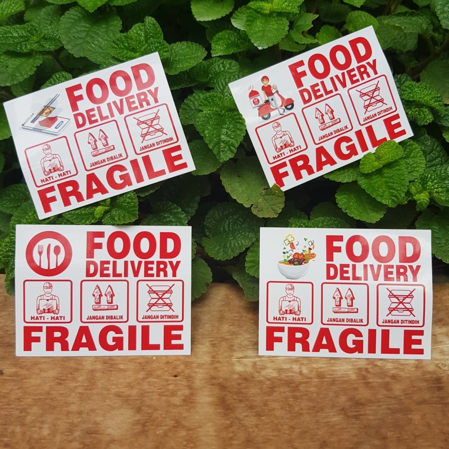 Food delivery stickers fragile food stickers 8 x 6 cm | Shopee Malaysia