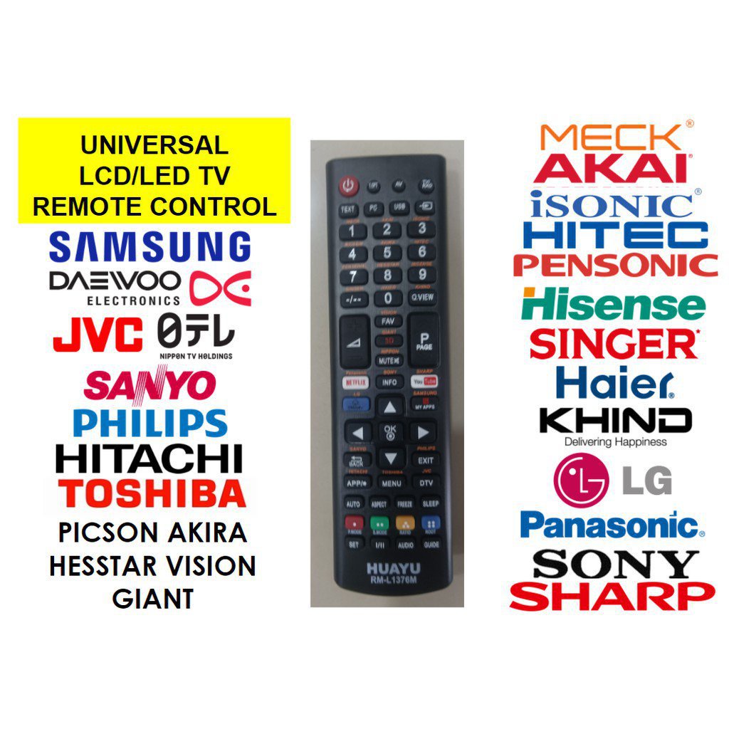Universal LCD LED TV remote control RM-L1376M Daewoo Sanyo For Hitachi ...