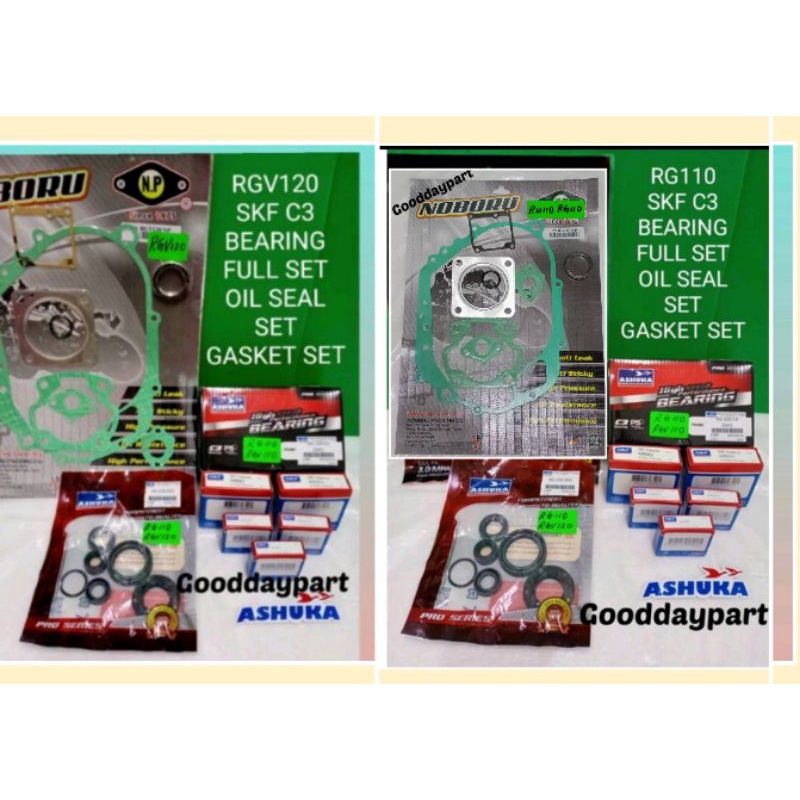 SUZUKI RG110 /RU110 /RGV120 SKF C3 RACING BEARING ENGINE FULL SET ...