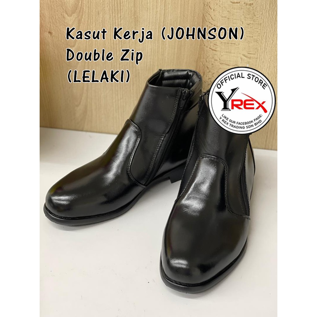 KASUT DOUBLE ZIP/KASUT KERJA KULIT (LEATHER TYPES) (SEPASANG) | Shopee ...