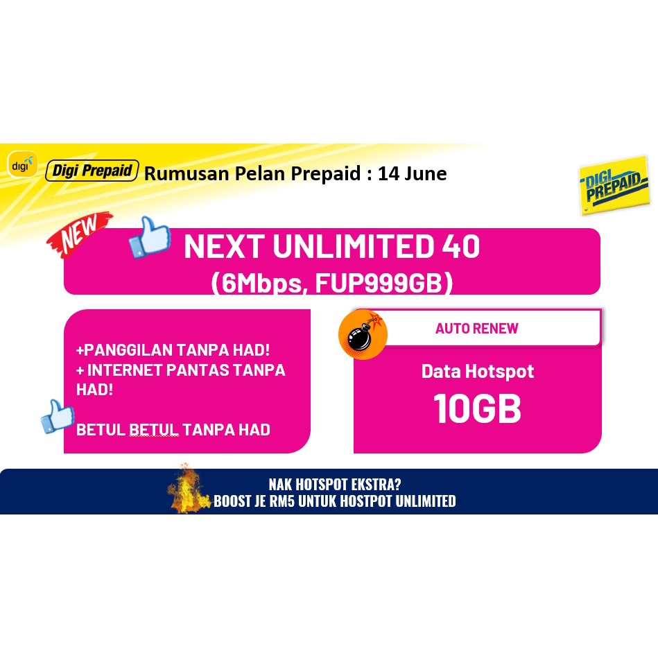 DiGi Next 40 Unlimited Data & Call Prepaid [WAJIB BACA DETAIL PENUH ...