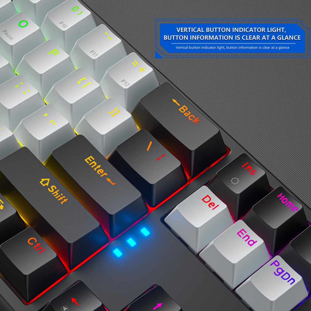 Leaven Detachable Type-C RGB Lighting Mechanical Keyboard 61 Keys K-620 ...