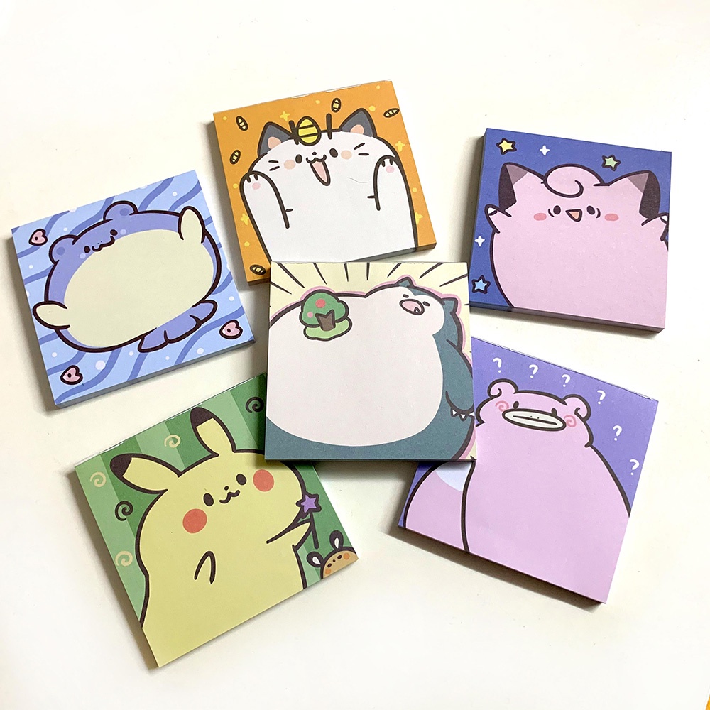 [READY STOCK] [Set of 6] Pokemon Memo Sticky Note Pikachu Meowth ...
