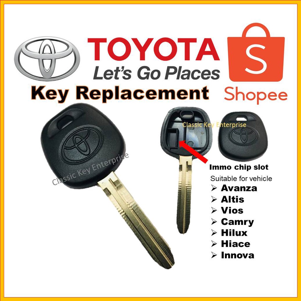 Toyota Chip Key Shell Case Replacement Uncut Spare Key Blank ...