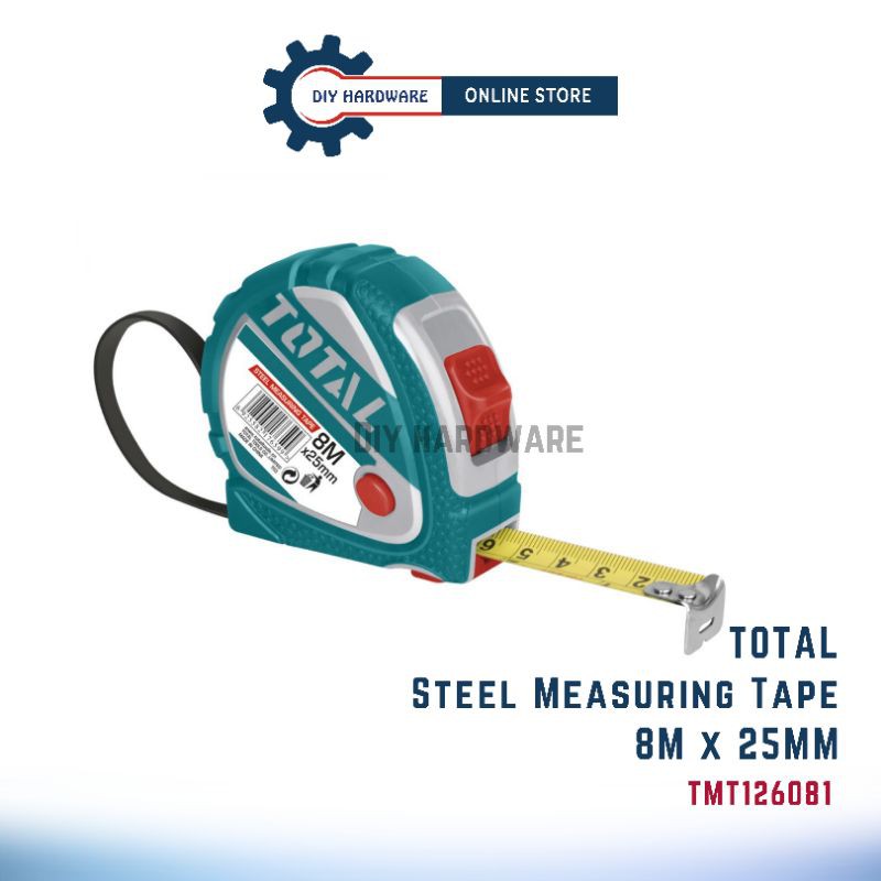 TOTAL Steel Measuring Tape (8M x 25MM) TMT126081 | Shopee Malaysia