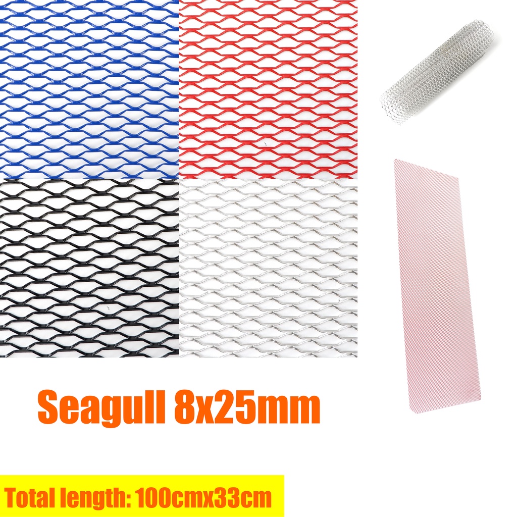 100x33cm Seagull Hole 【8x25mm】 Aluminium Racing Car Bumper Grille Grill ... 100x33cm Seagull Hole 【8x25mm】 Aluminium Racing Car Bumper Grille Grill ...
