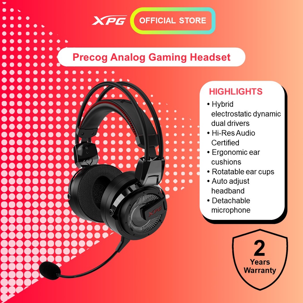 XPG PRECOG ANALOG Gaming Headset Dual Drivers Hi-Res Audio Certified ...