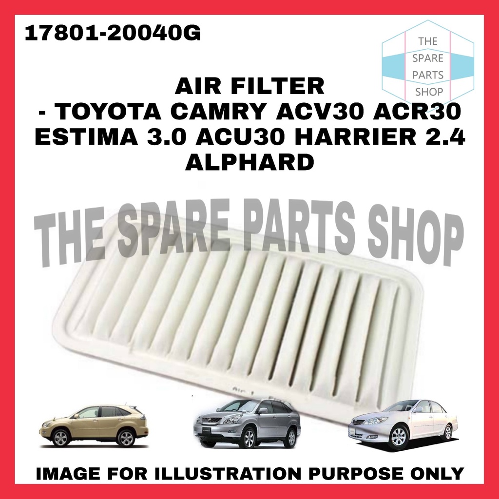 TOYOTA CAMRY ACV30 WISH HARRIER ACU30 ALPHARD ESTIMA V6 AIR FILTER OEM ...