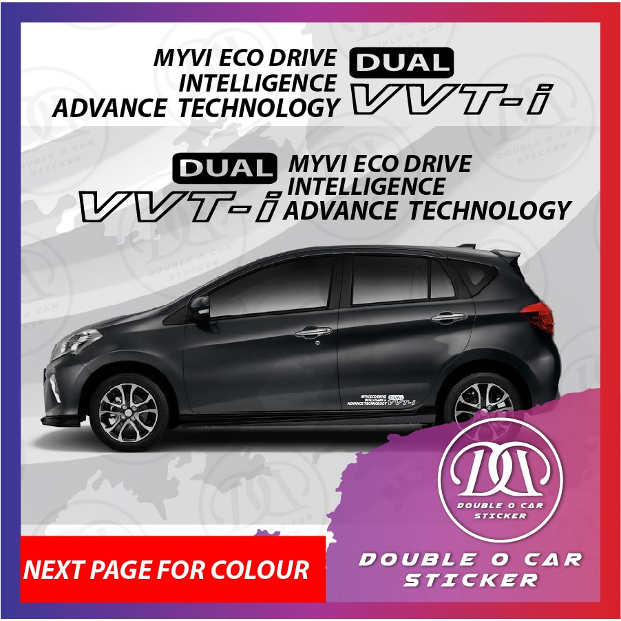 MYVI DUAL VVTI ENGINE SIDE SKIRT STICKER KI00037 | Shopee Malaysia