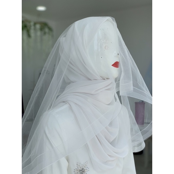 VEIL NET PLAIN VEIL KOSONG TANPA CORAK VEIL TUNANG VEIL KAHWIN VEIL ...