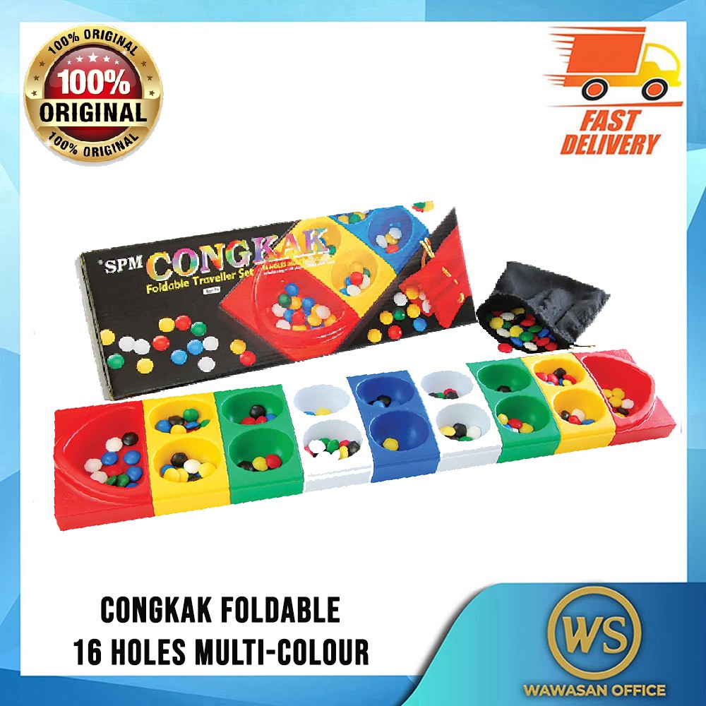 Congkak SPM 109 16 Holes Multi-Coloured Foldable Multi Colour (Toy ...