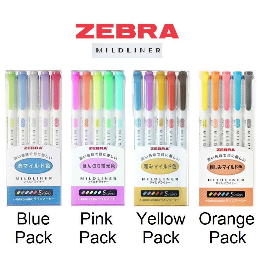 25 Colors -100% Original Zebra Mildliner Double Sided Highlighter Set ...