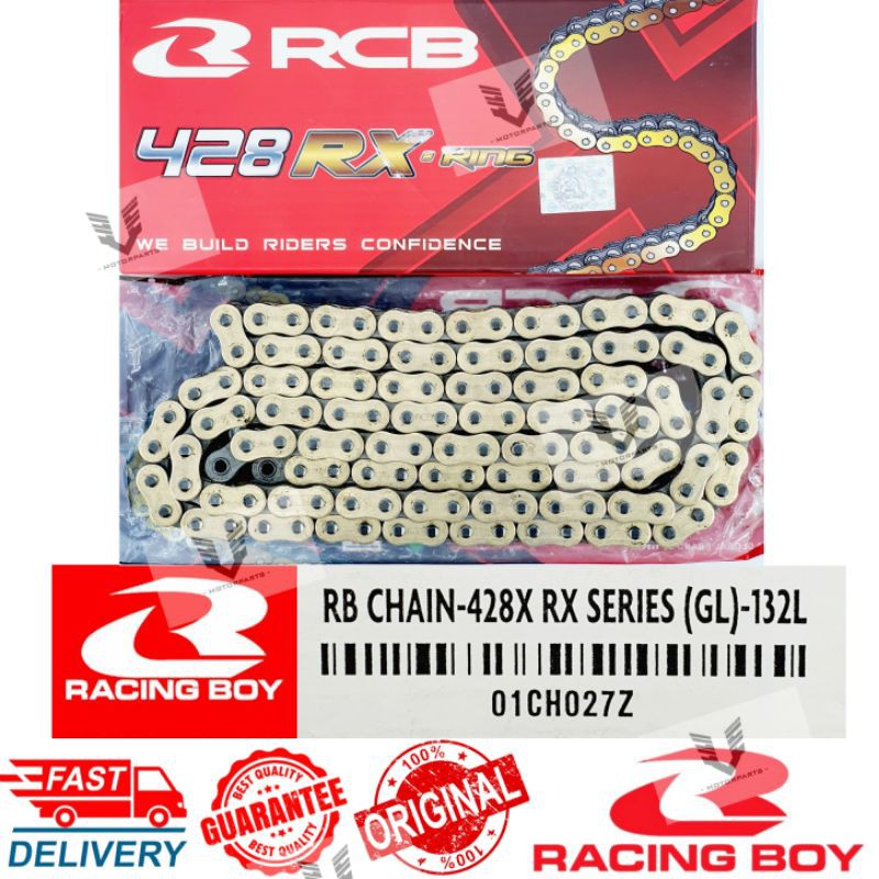 100% Original Racing Boy Chain 428 132L X RX Ring Gold Chain Racing ...